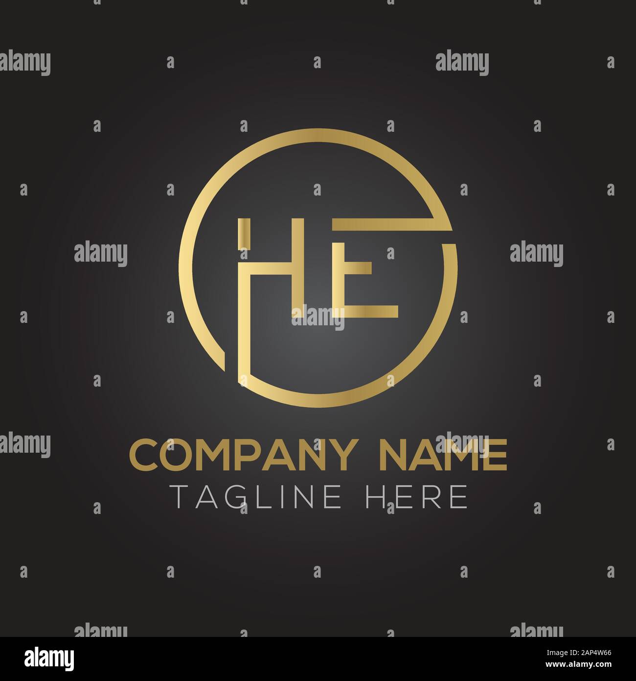 letter HE Logo Design Vector Template. Initial Linked Letter HE Vector ...