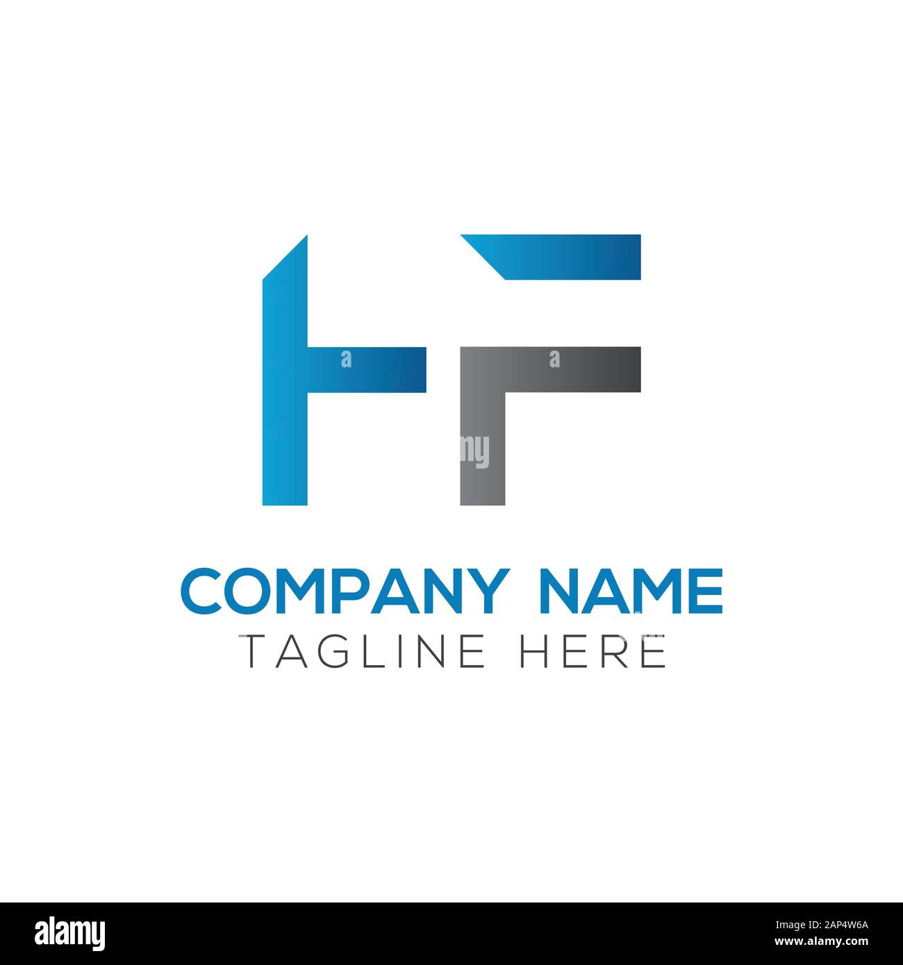 letter HF Logo Design Vector Template. Initial Linked Letter HF Vector ...