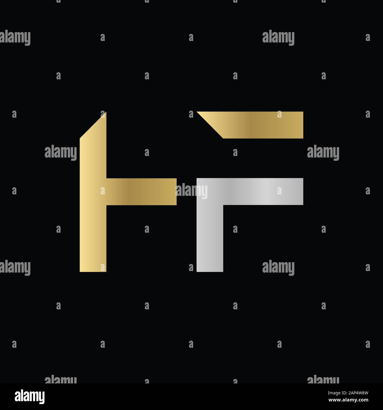 letter HF Logo Design Vector Template. Initial Linked Letter HF Vector ...