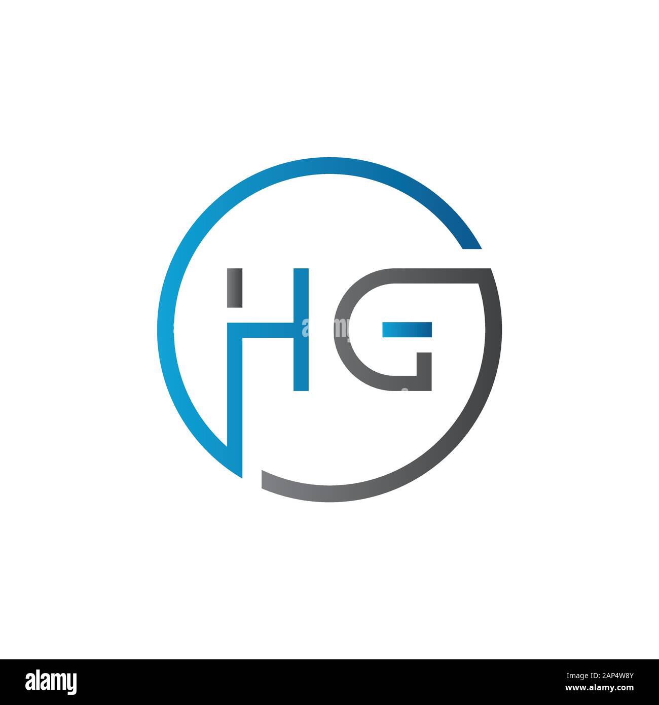 letter HG Logo Design Vector Template. Initial Linked Letter HG Vector ...