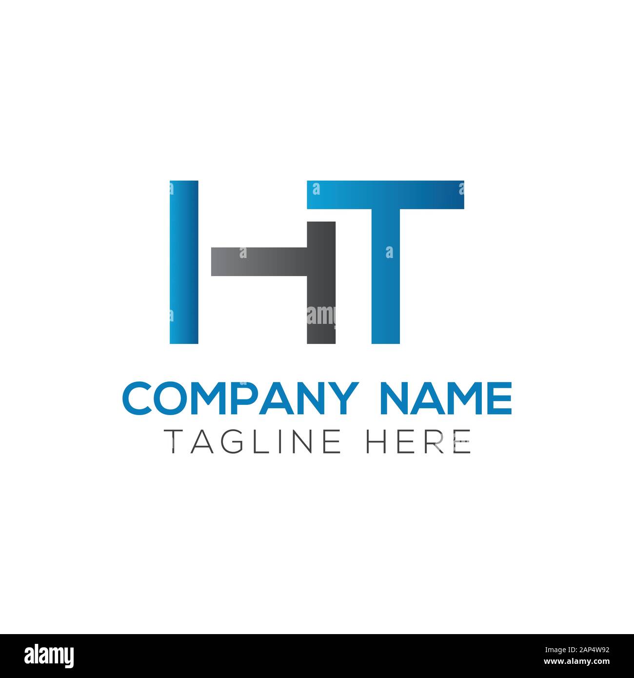 letter HT Logo Design Vector Template. Initial Linked Letter HT Vector Illustration Stock Vector ...