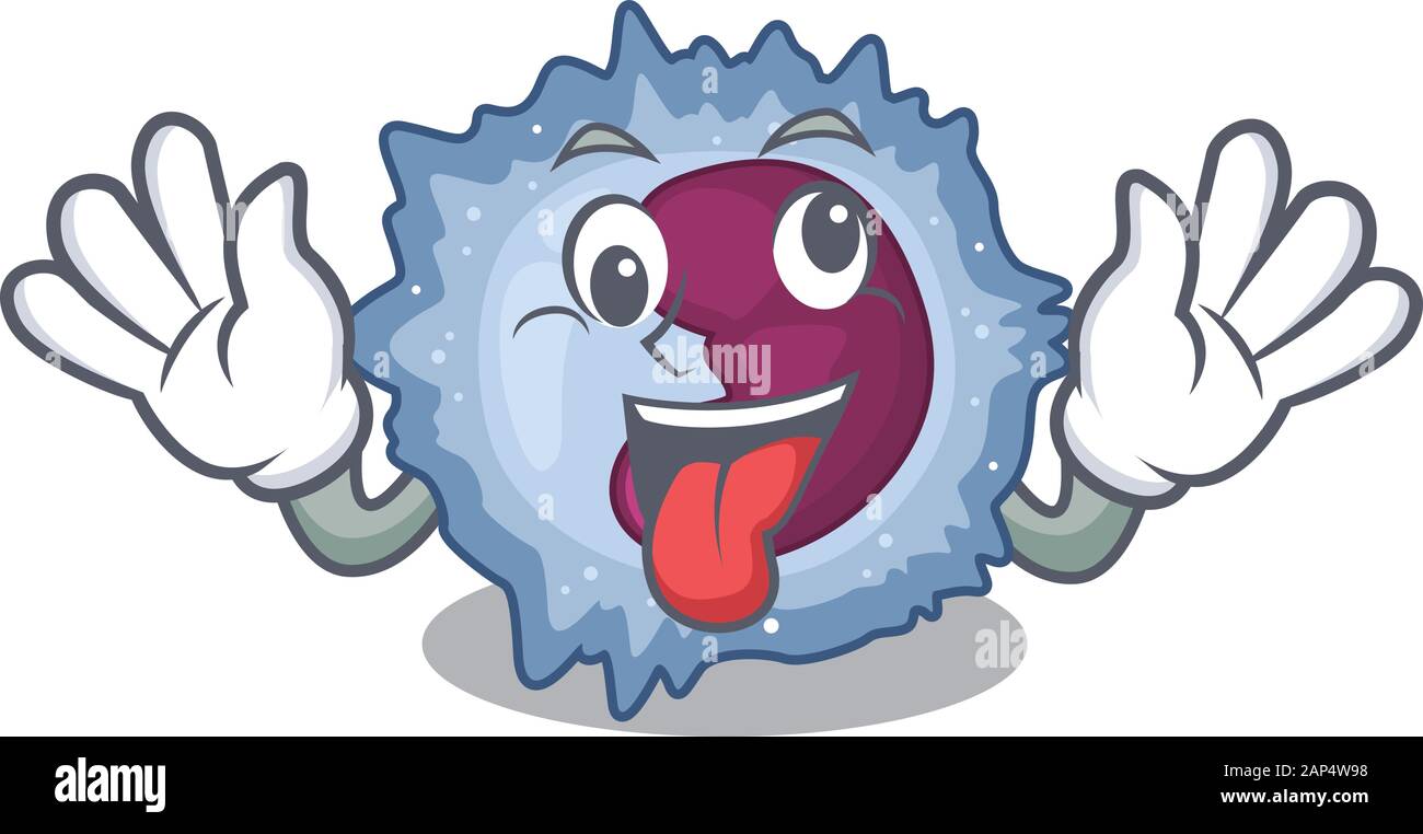 Monocyte cell Cartoon character style with a crazy face Stock Vector ...
