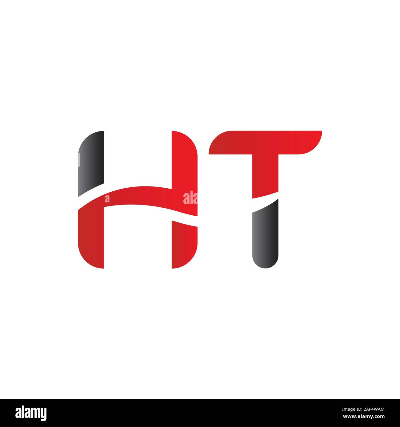 letter HT Logo Design Vector Template. Initial Linked Letter HT Vector Illustration Stock Vector ...