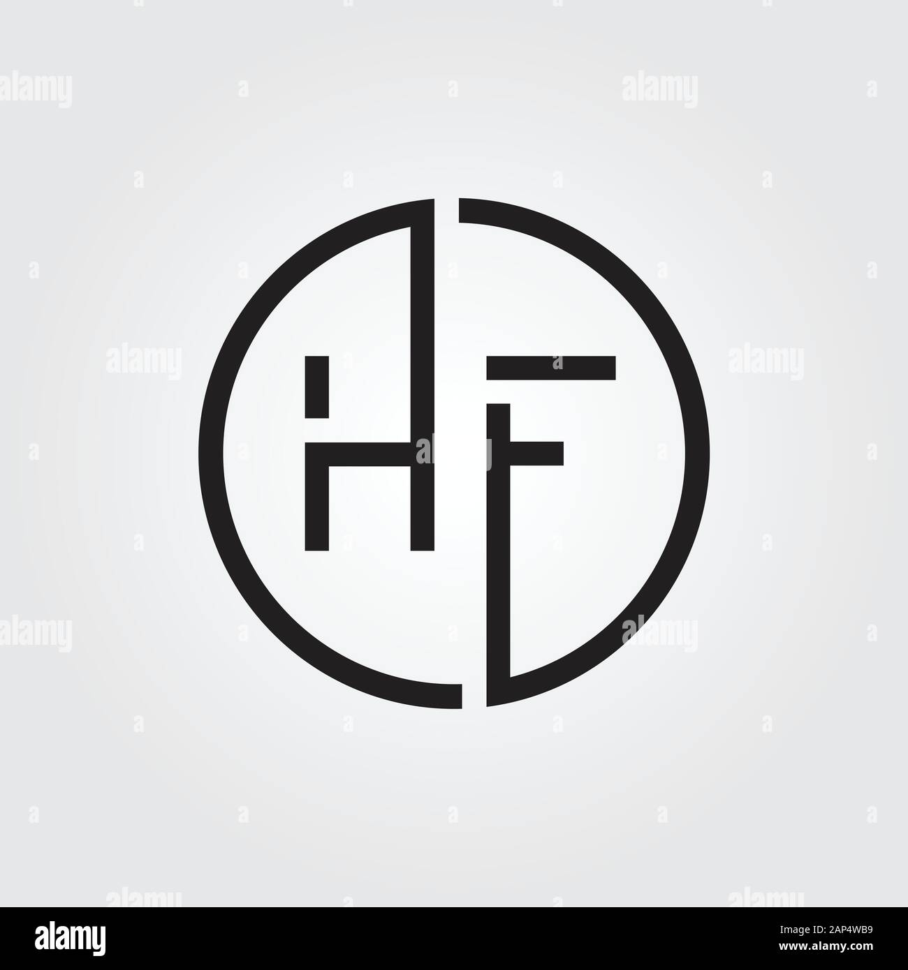 letter HF Logo Design Vector Template. Initial Linked Letter HF Vector ...