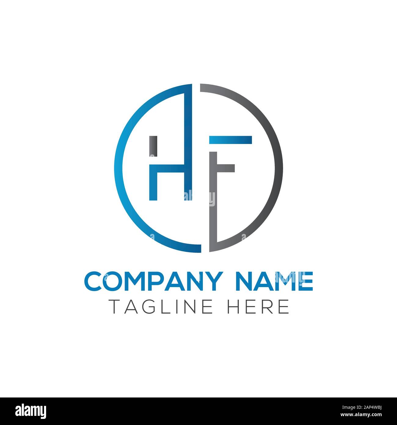 letter HF Logo Design Vector Template. Initial Linked Letter HF Vector ...