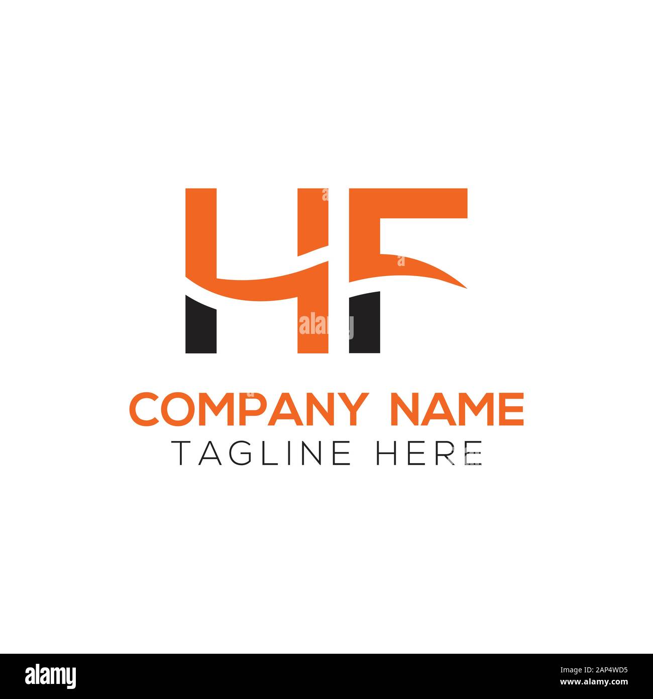 letter HF Logo Design Vector Template. Initial Linked Letter HF Vector ...