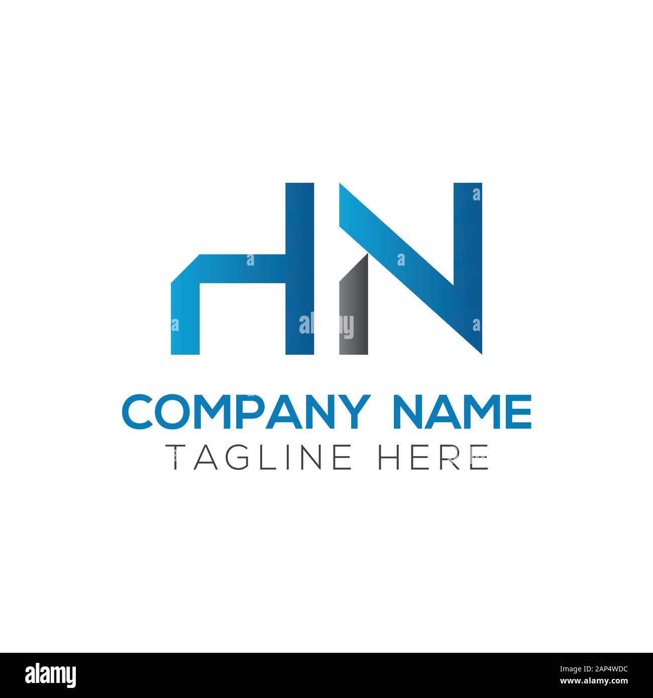 letter HN Logo Design Vector Template. Initial Linked Letter HN Vector Illustration Stock Vector ...