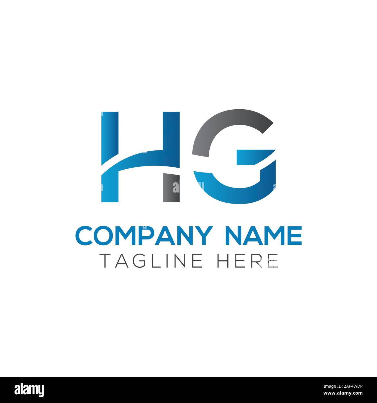 letter HG Logo Design Vector Template. Initial Linked Letter HG Vector ...