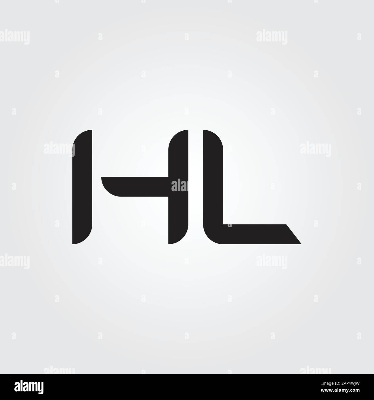 letter HL Logo Design Vector Template. Initial Linked Letter HL Vector ...