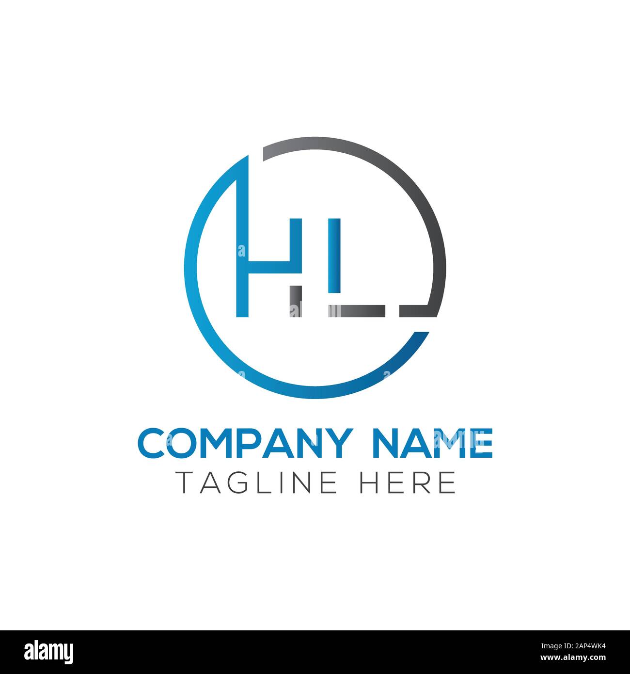 letter HL Logo Design Vector Template. Initial Linked Letter HL Vector ...