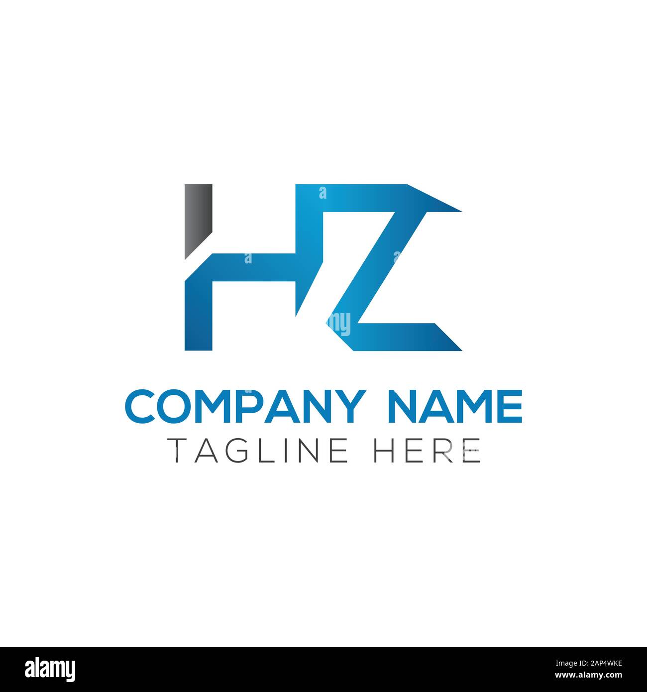 letter HZ Logo Design Vector Template. Initial Linked Letter HZ Vector ...