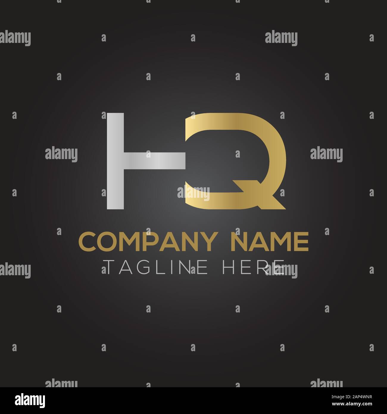 letter HQ Logo Design Vector Template. Initial Linked Letter HQ Vector ...