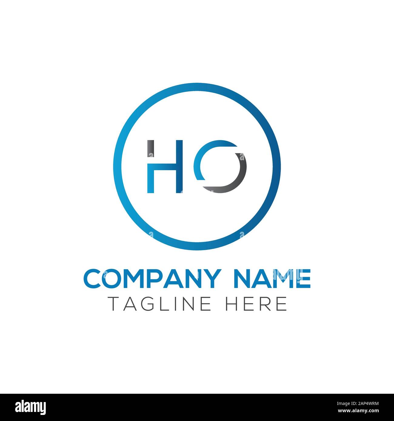 letter HO Logo Design Vector Template. Initial Linked Letter HO Vector ...