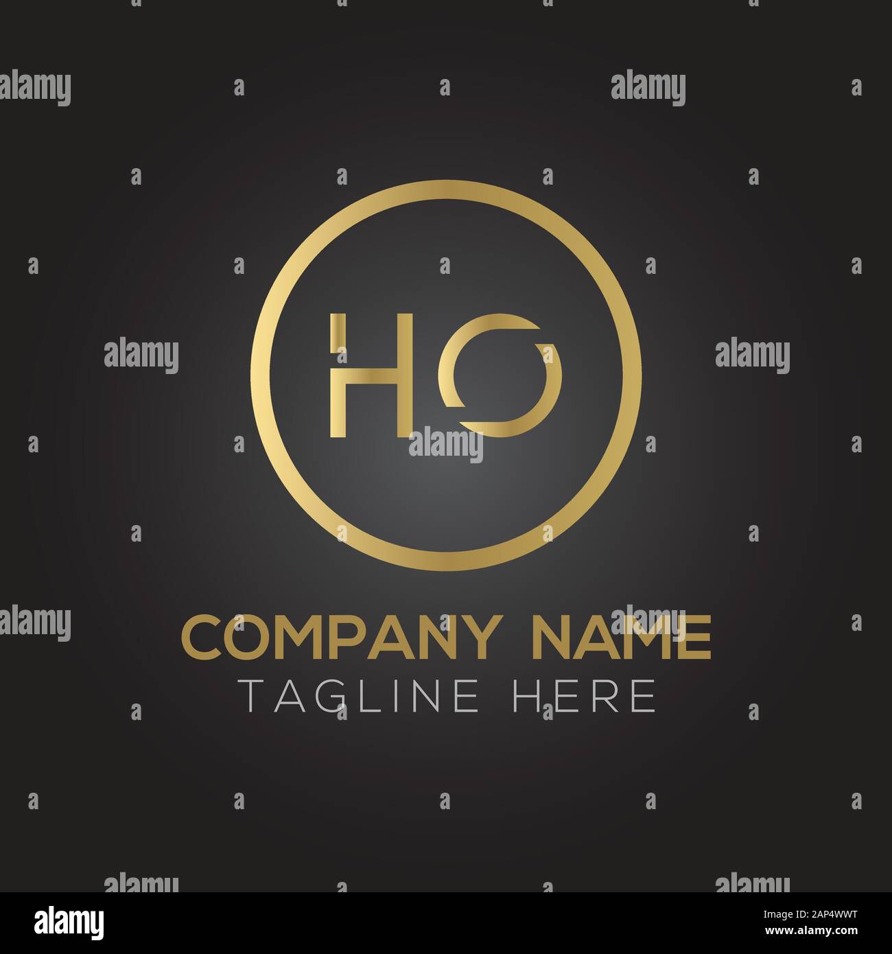 letter HO Logo Design Vector Template. Initial Linked Letter HO Vector ...