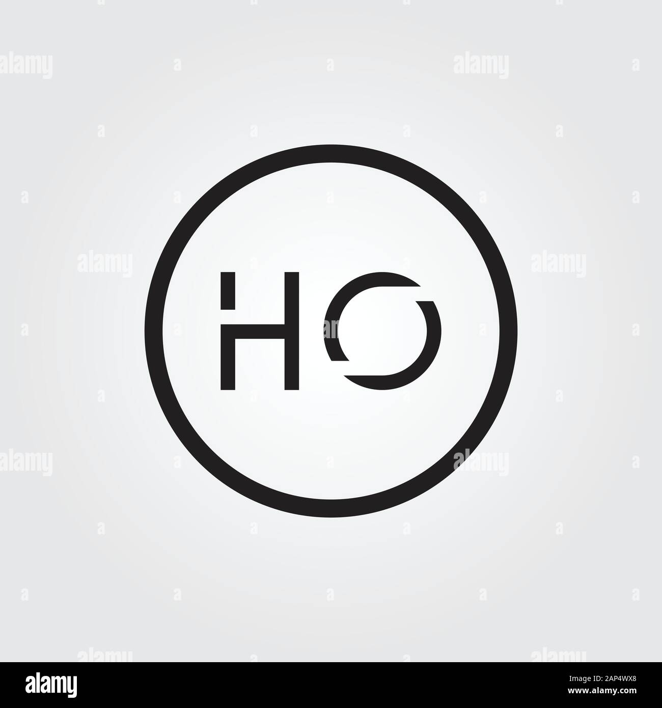 letter HO Logo Design Vector Template. Initial Linked Letter HO Vector ...