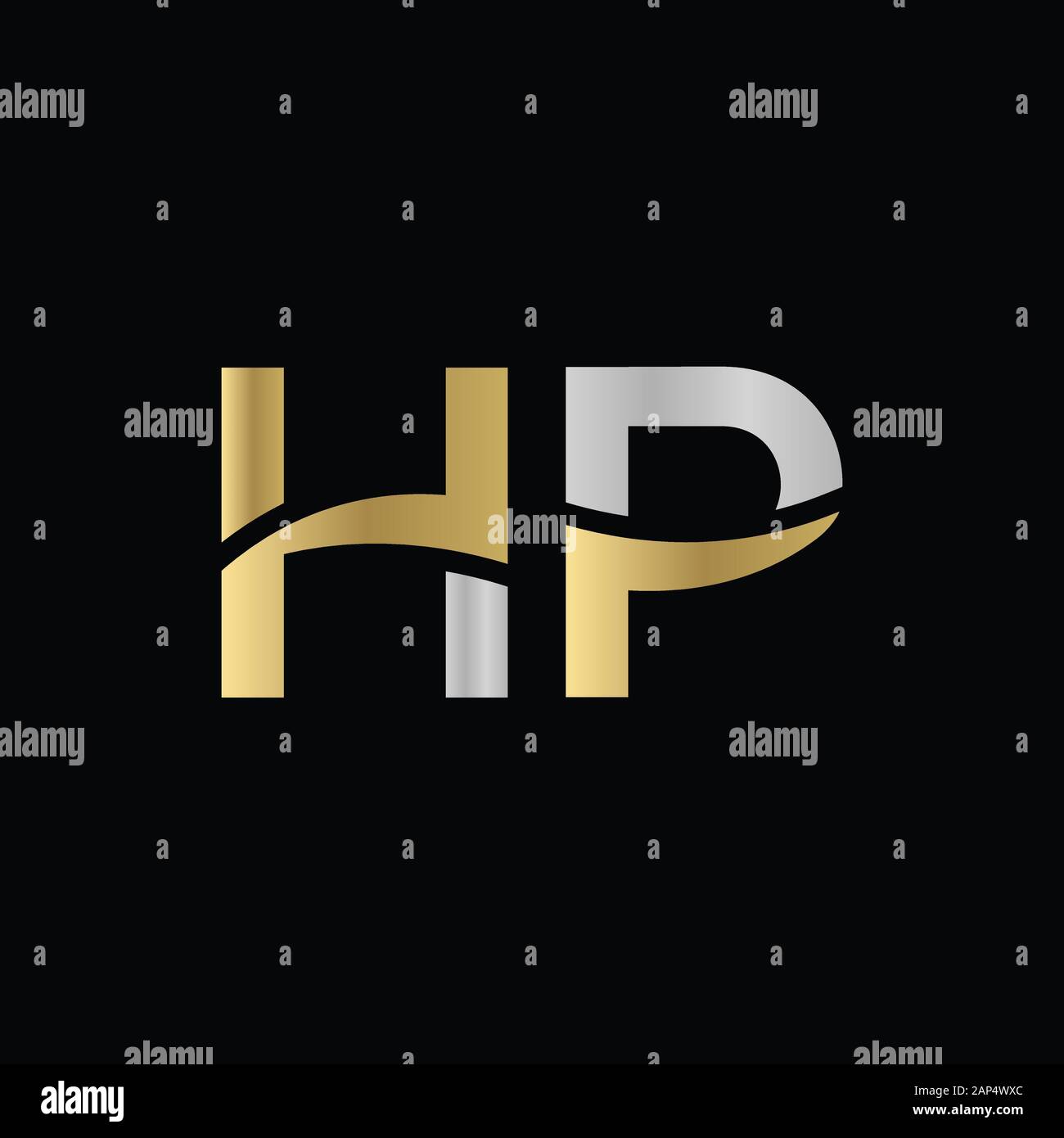 letter HP Logo Design Vector Template. Initial Linked Letter HP Vector ...