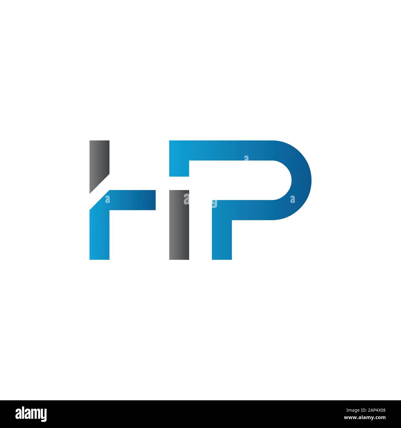 Letter Hp Logo Design Vector Template Initial Linked Letter Hp Vector