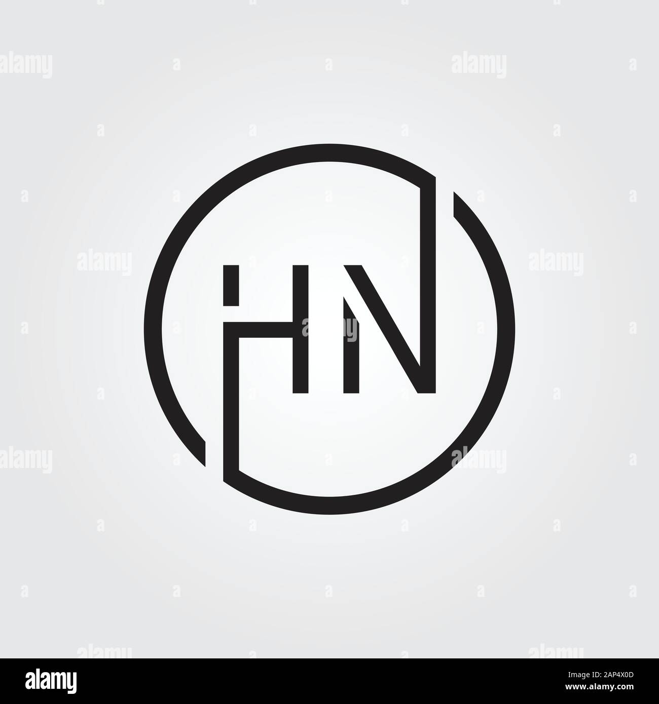 letter HN Logo Design Vector Template. Initial Linked Letter HN Vector ...