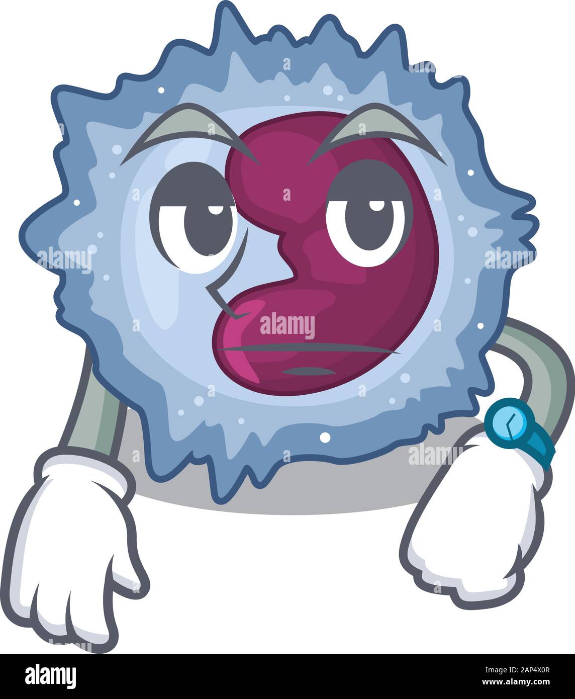 cartoon character design of monocyte cell on a waiting gesture Stock ...