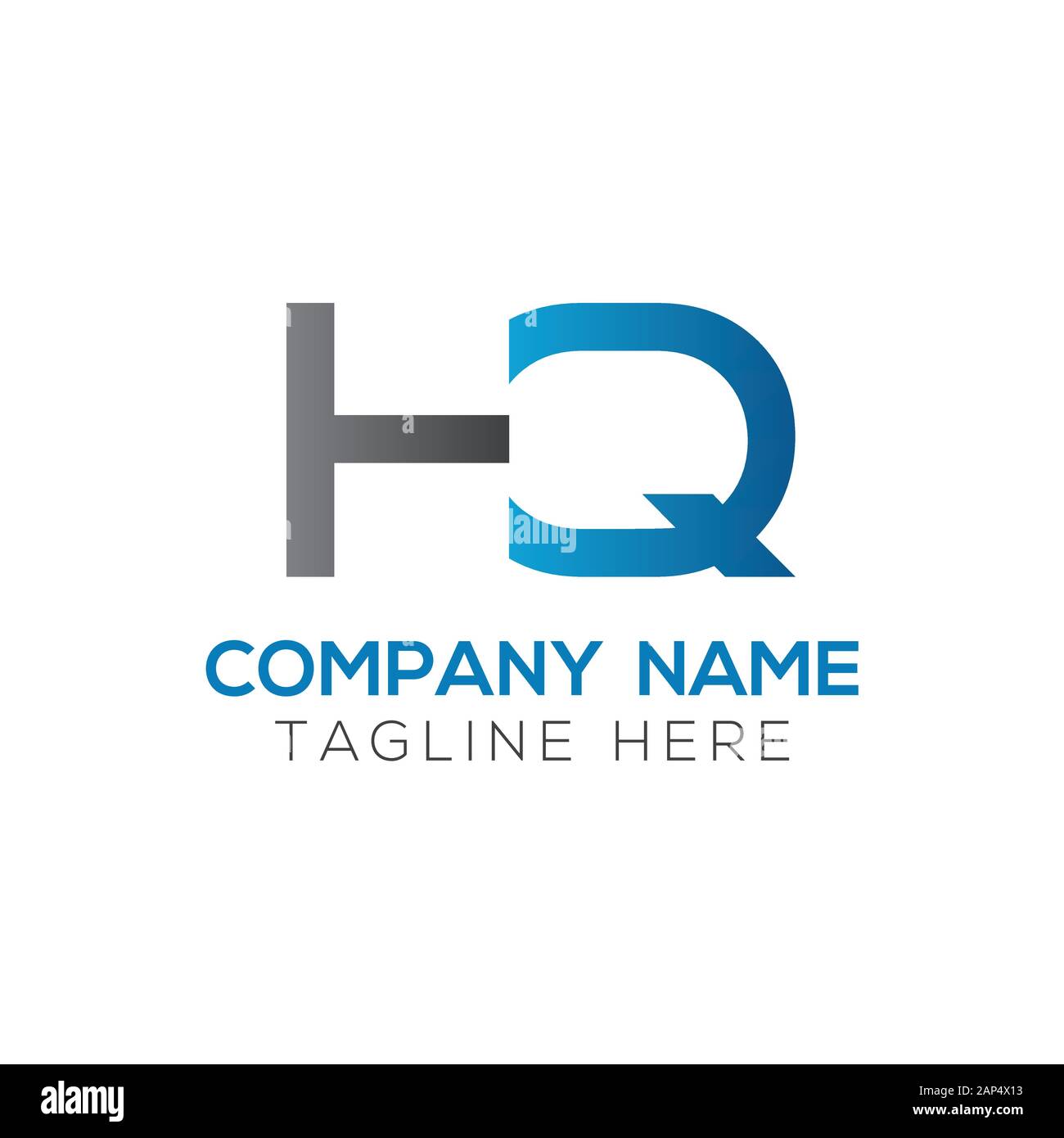 letter HQ Logo Design Vector Template. Initial Linked Letter HQ Vector ...