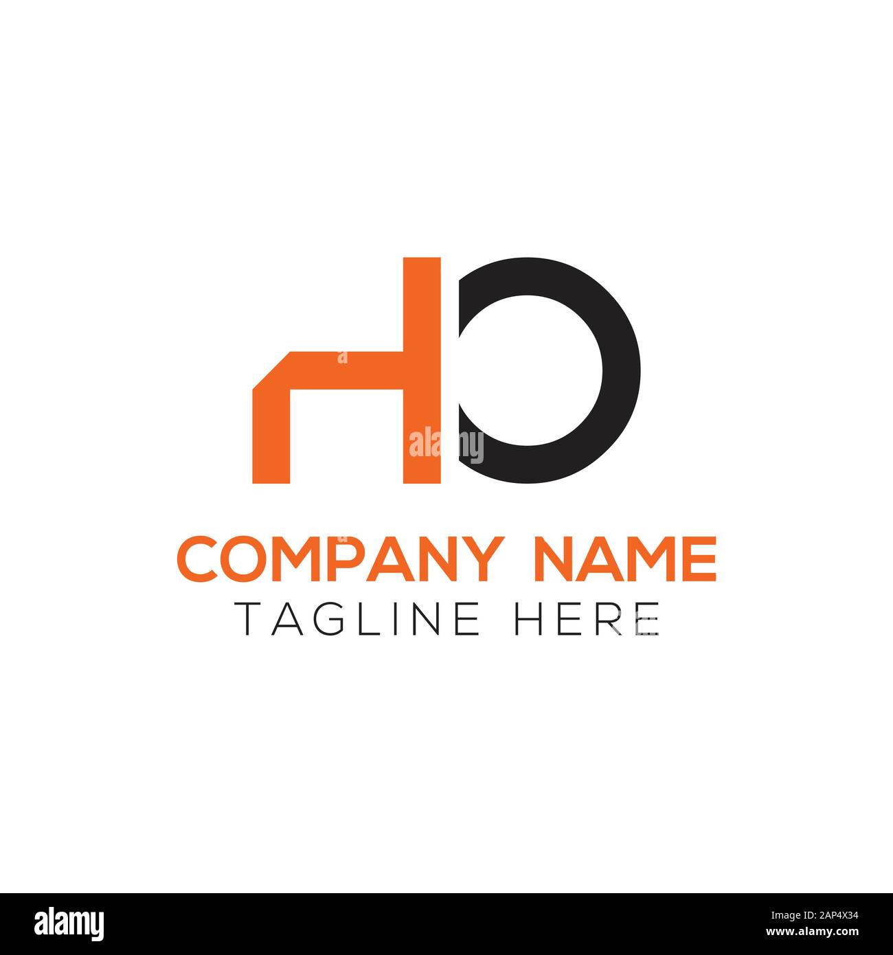 letter HO Logo Design Vector Template. Initial Linked Letter HO Vector ...