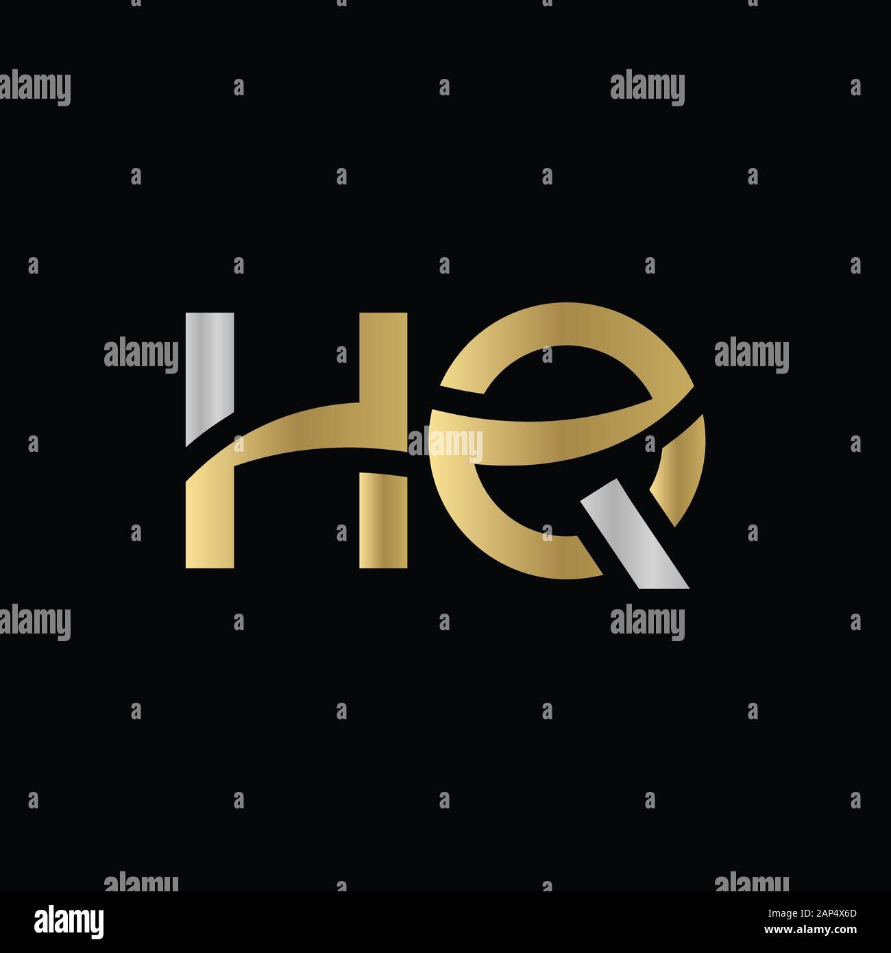 letter HQ Logo Design Vector Template. Initial Linked Letter HQ Vector ...