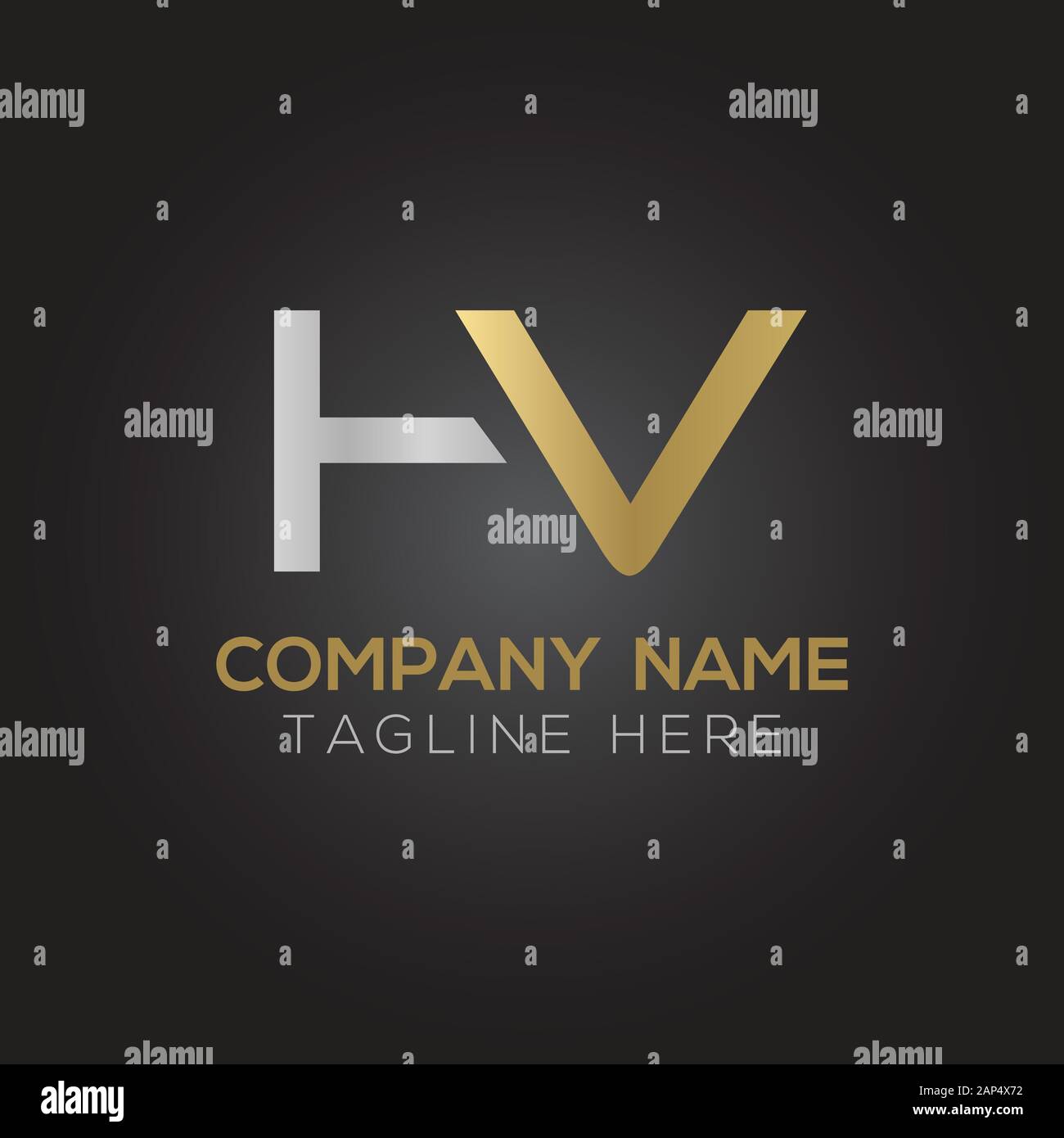 letter HV Logo Design Vector Template. Initial Linked Letter HV Vector ...
