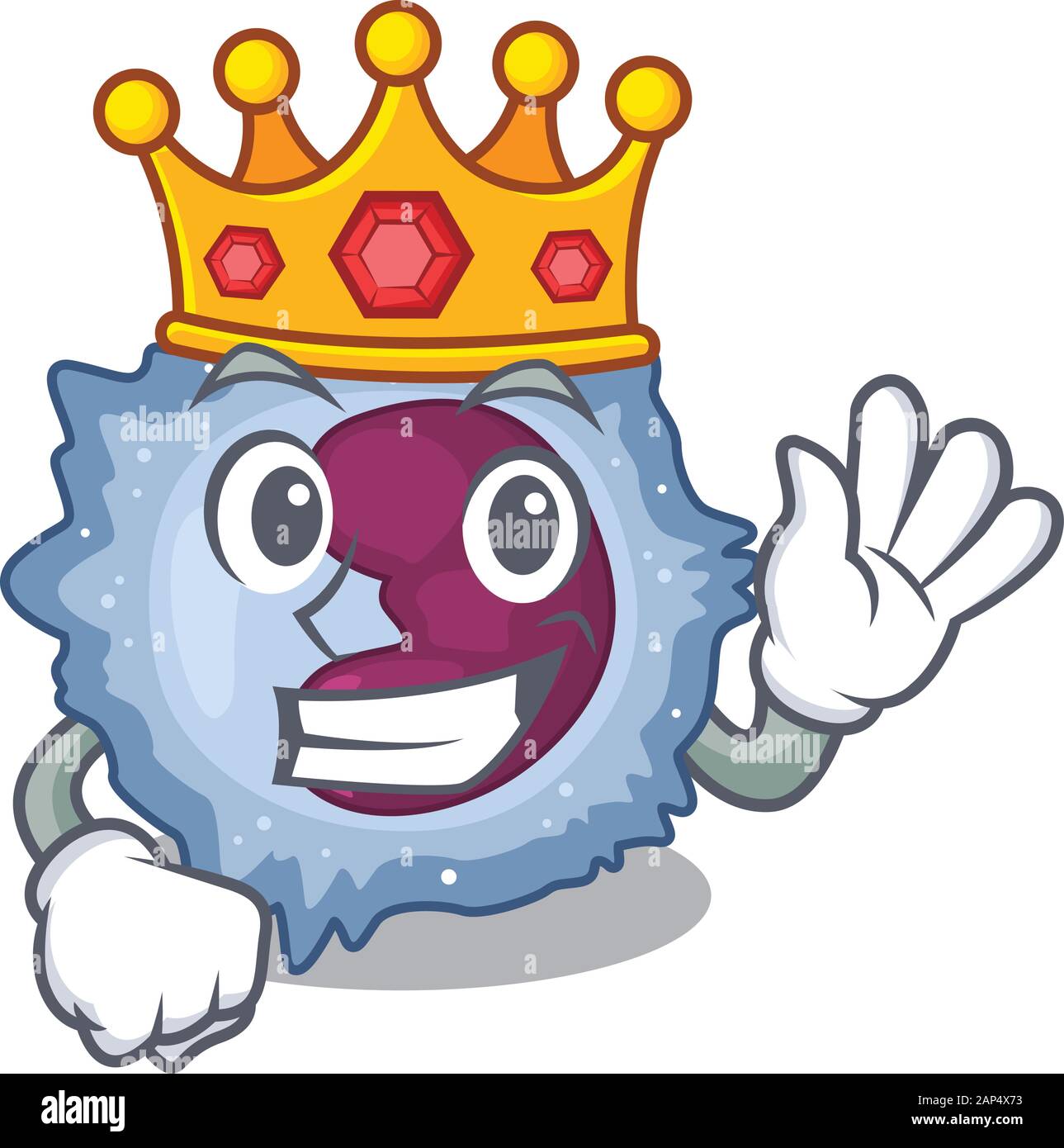 A stunning of monocyte cell stylized of King on cartoon mascot style ...