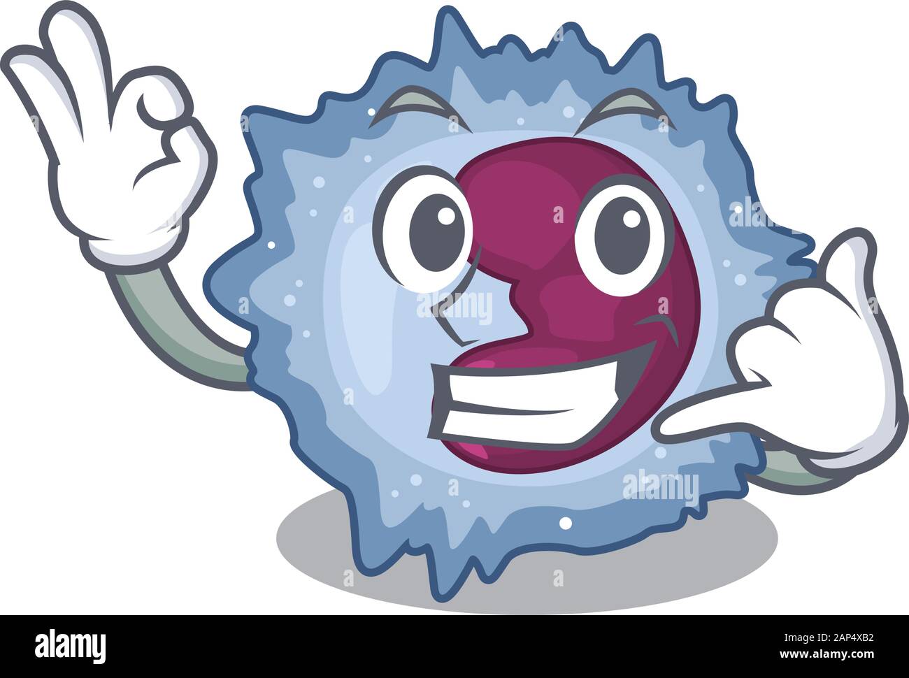 Call me funny monocyte cell mascot picture style Stock Vector Image ...