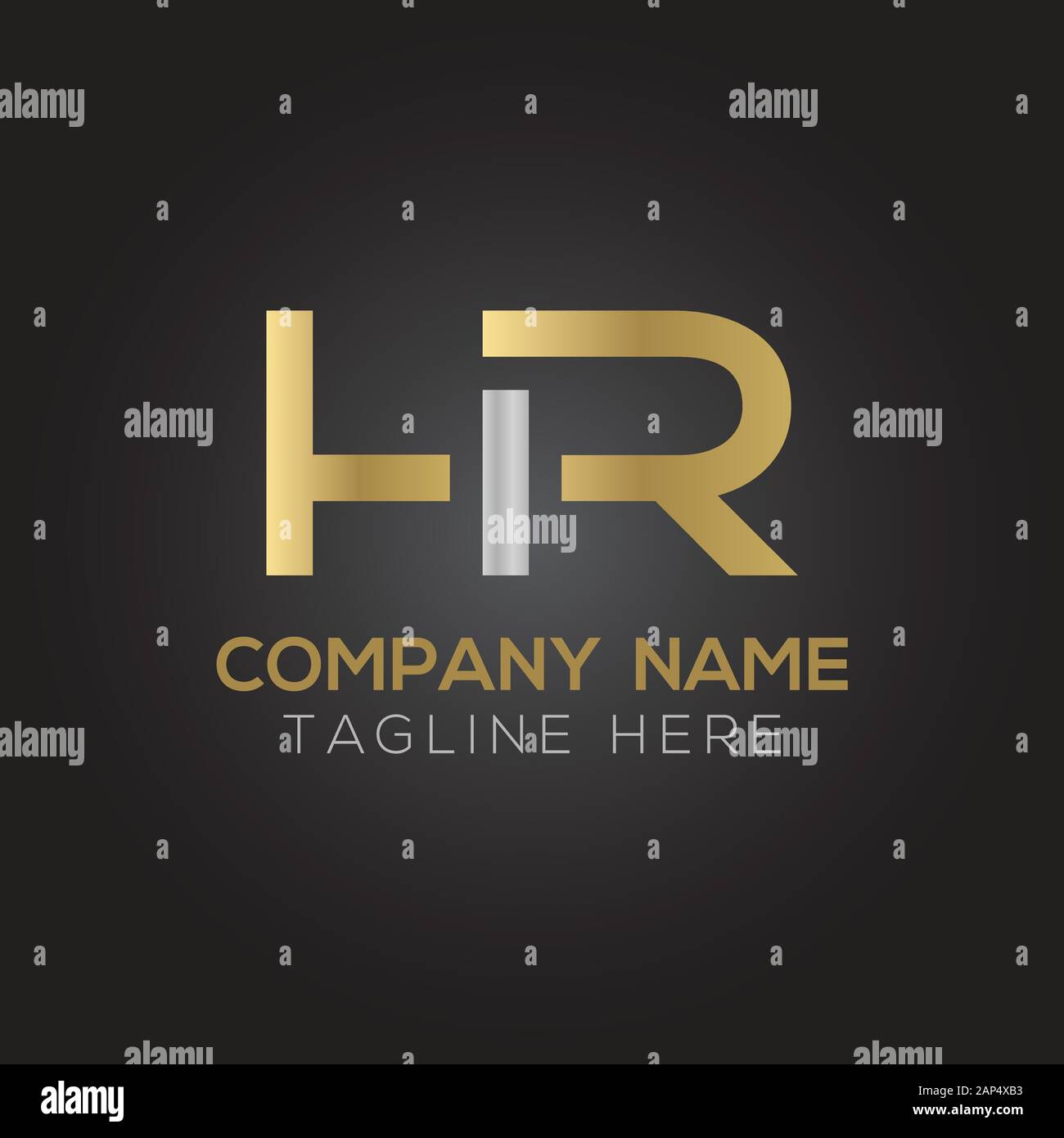 letter HR Logo Design Vector Template. Initial Linked Letter HR Vector ...