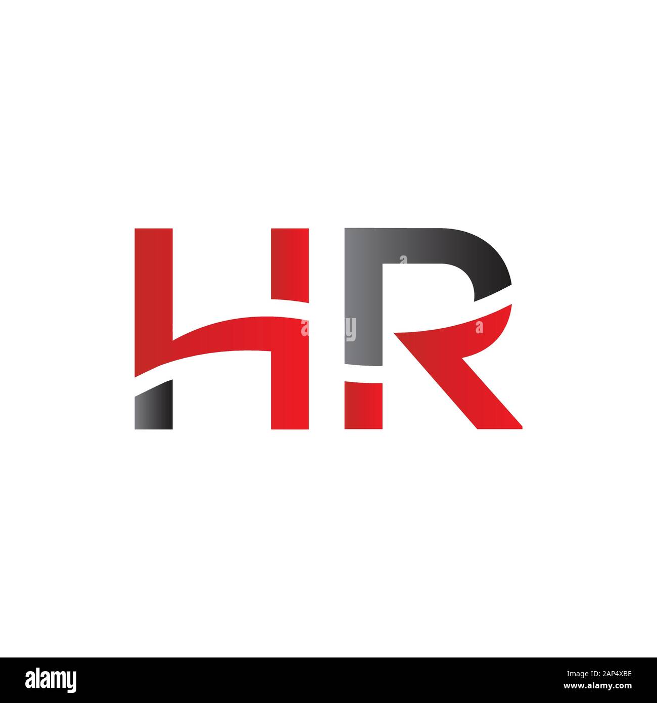 letter HR Logo Design Vector Template. Initial Linked Letter HR Vector ...