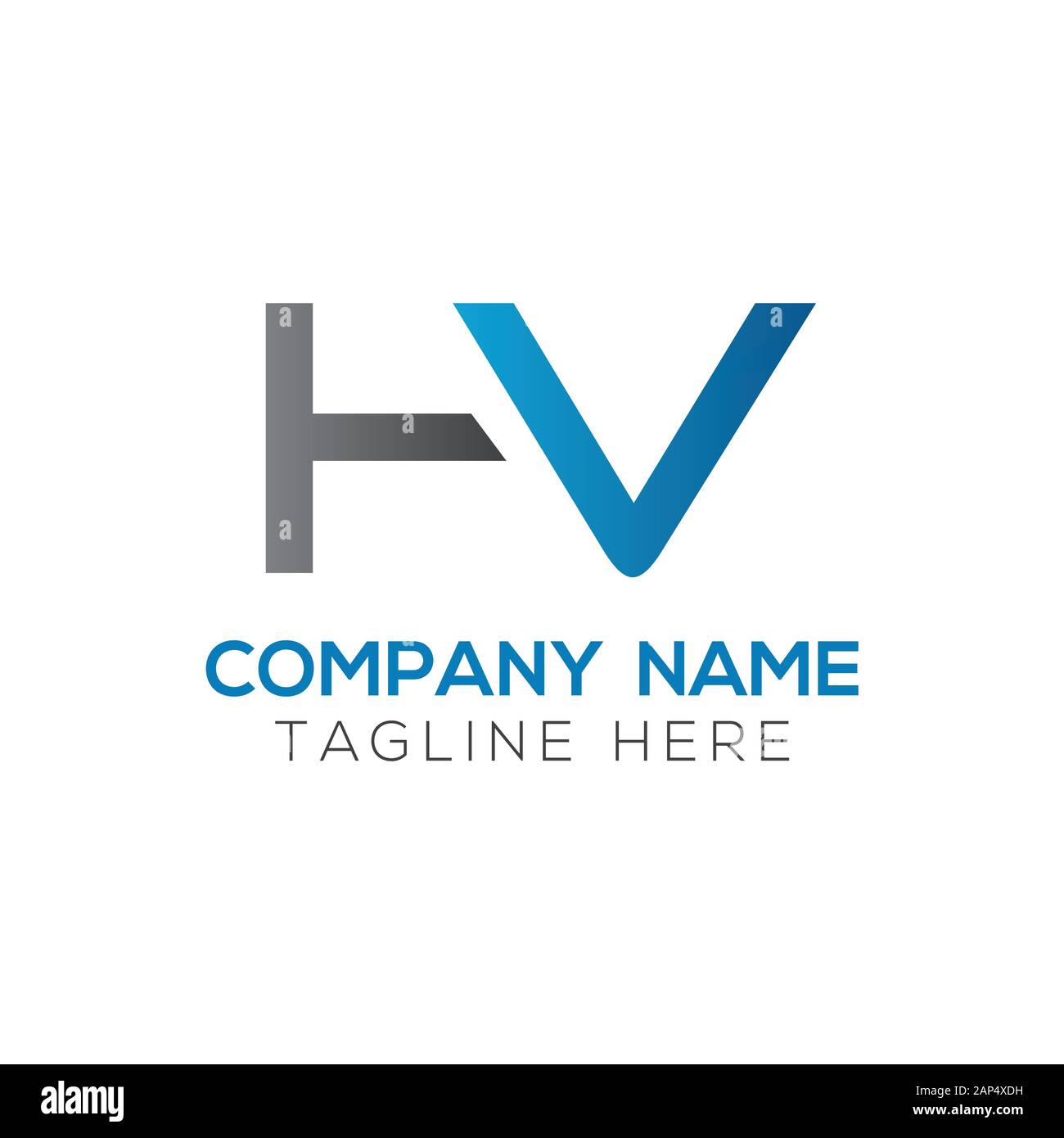 letter HV Logo Design Vector Template. Initial Linked Letter HV Vector ...