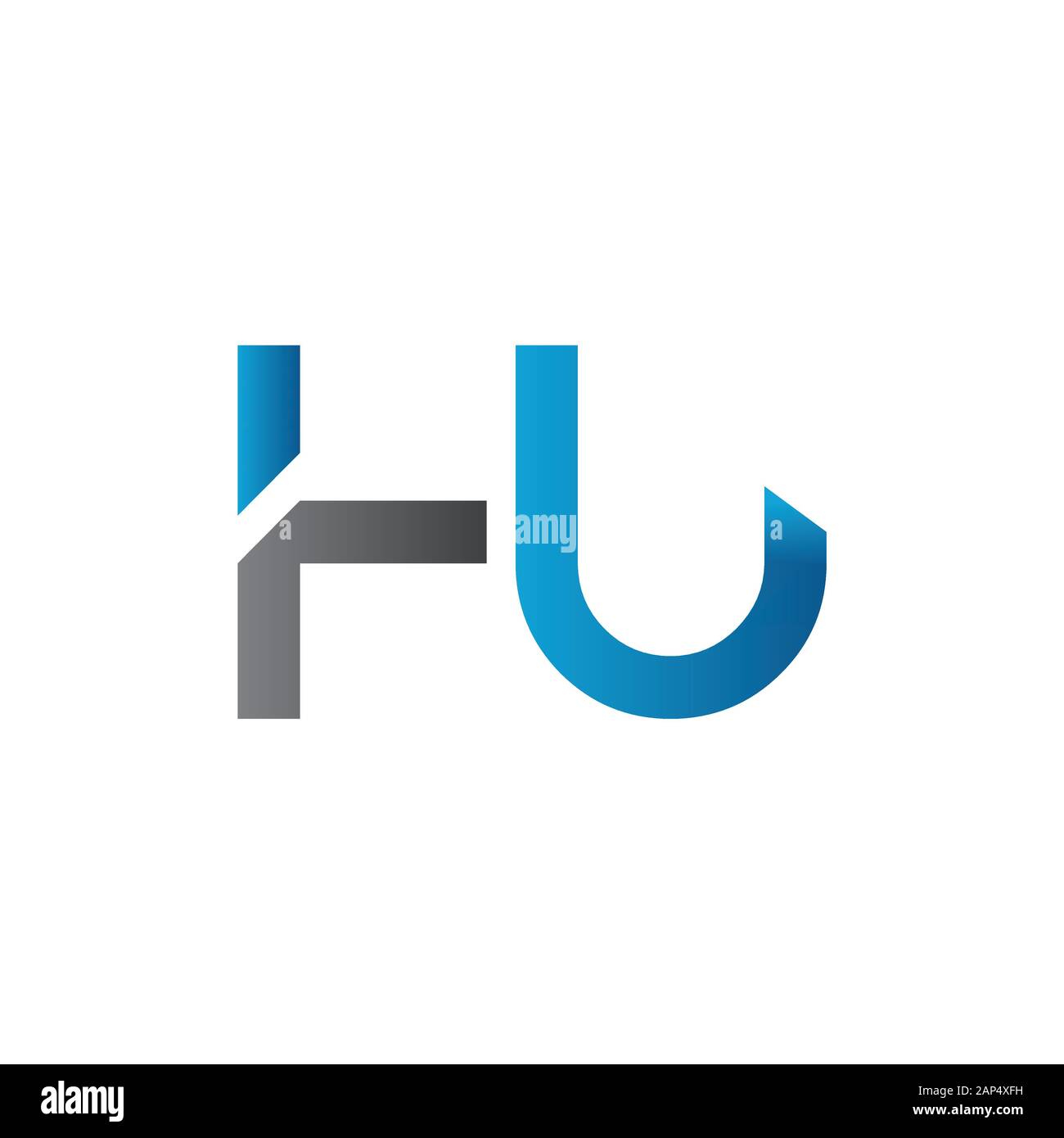 letter HU Logo Design Vector Template. Initial Linked Letter HU Vector ...