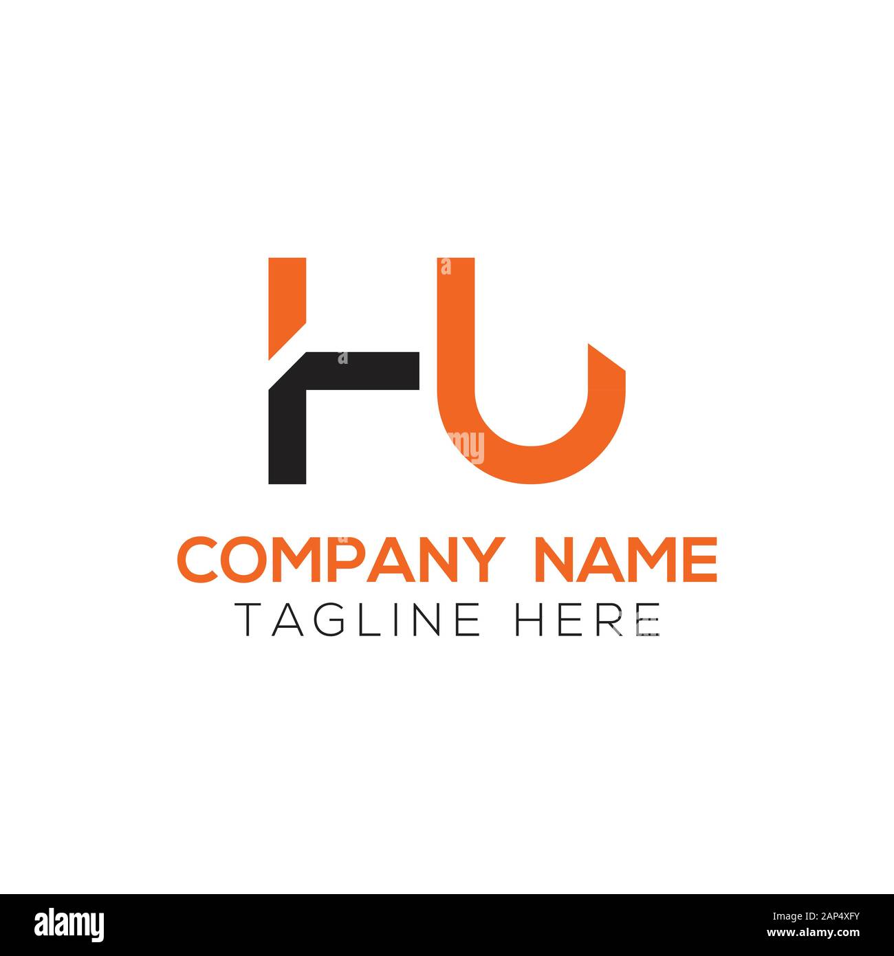 letter HU Logo Design Vector Template. Initial Linked Letter HU Vector ...