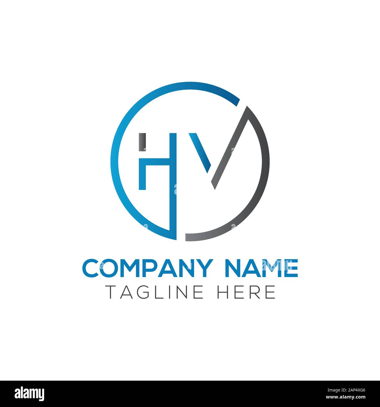 letter HV Logo Design Vector Template. Initial Linked Letter HV Vector Illustration Stock Vector ...