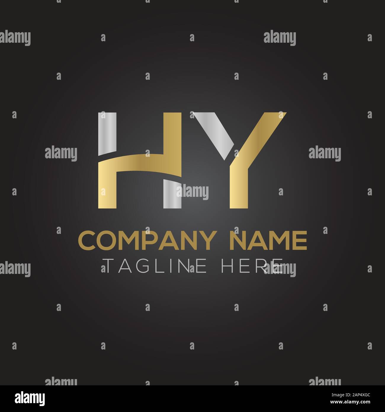 letter HY Logo Design Vector Template. Initial Linked Letter HY Vector ...