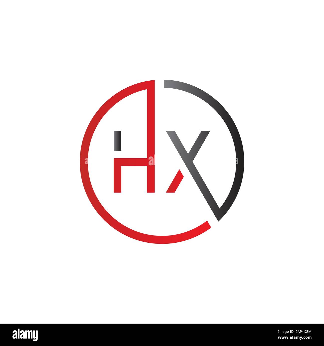 letter HX Logo Design Vector Template. Initial Linked Letter HX Vector ...