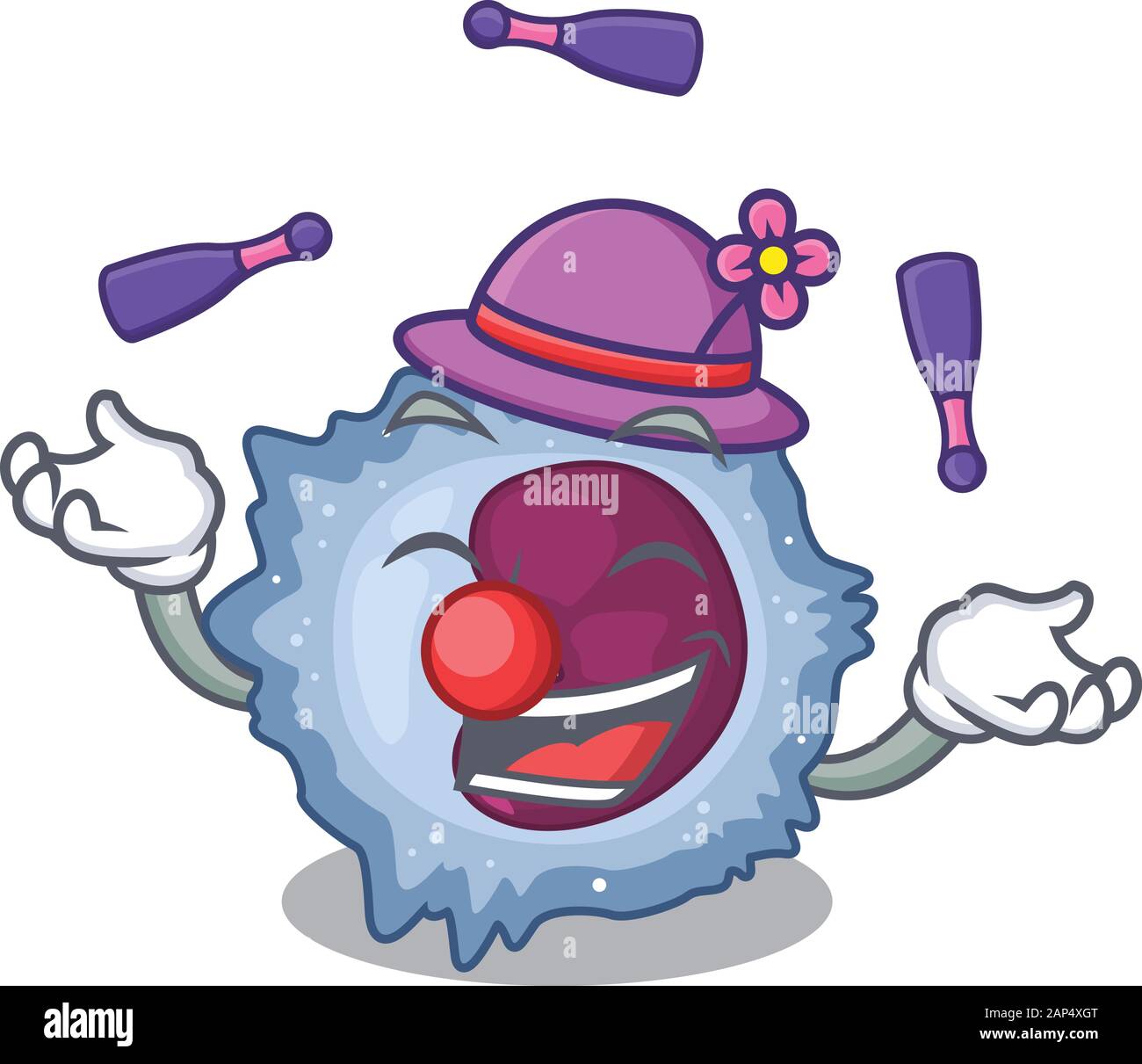 Smart monocyte cell cartoon character design playing Juggling Stock ...
