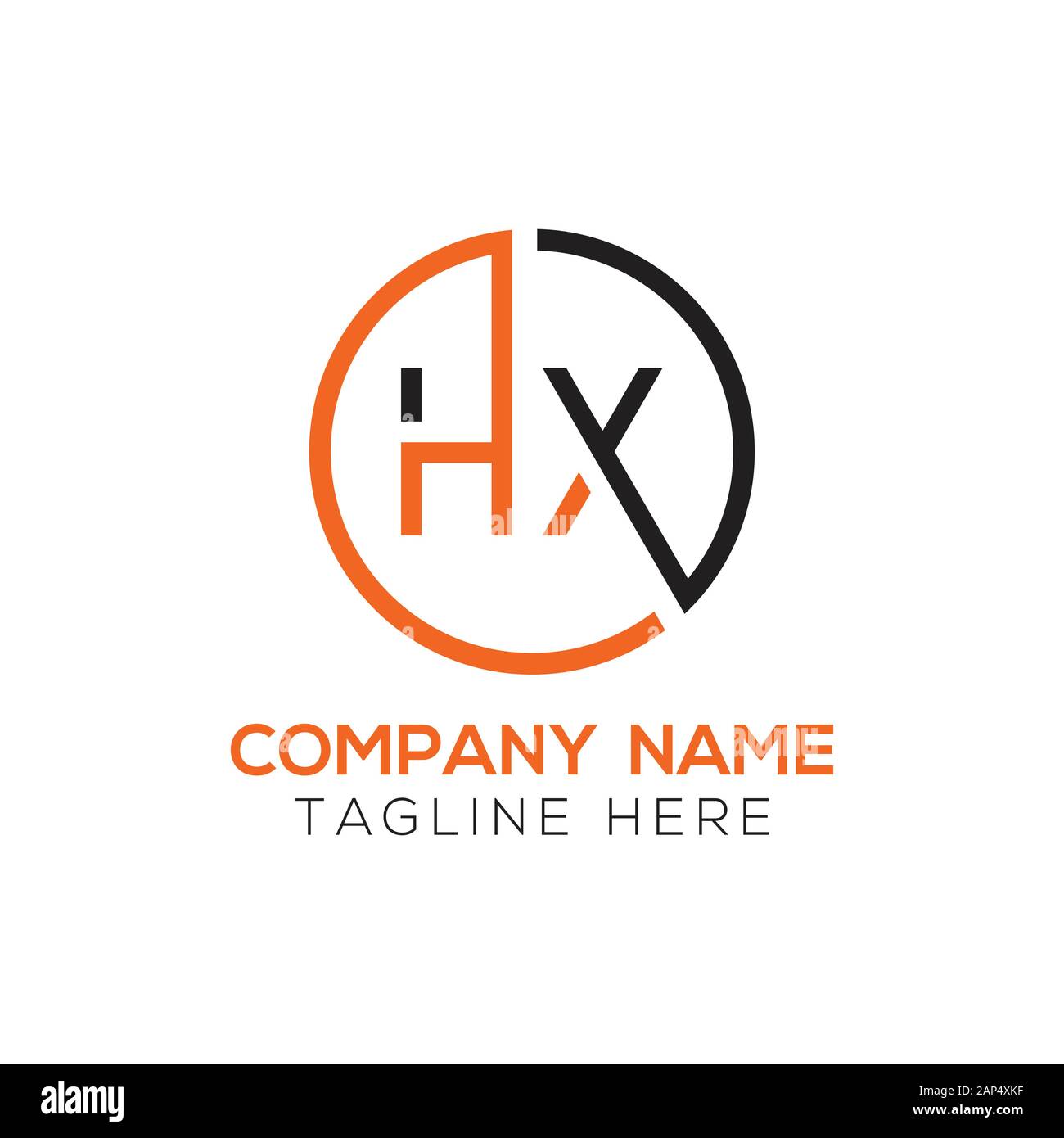 letter HX Logo Design Vector Template. Initial Linked Letter HX Vector ...