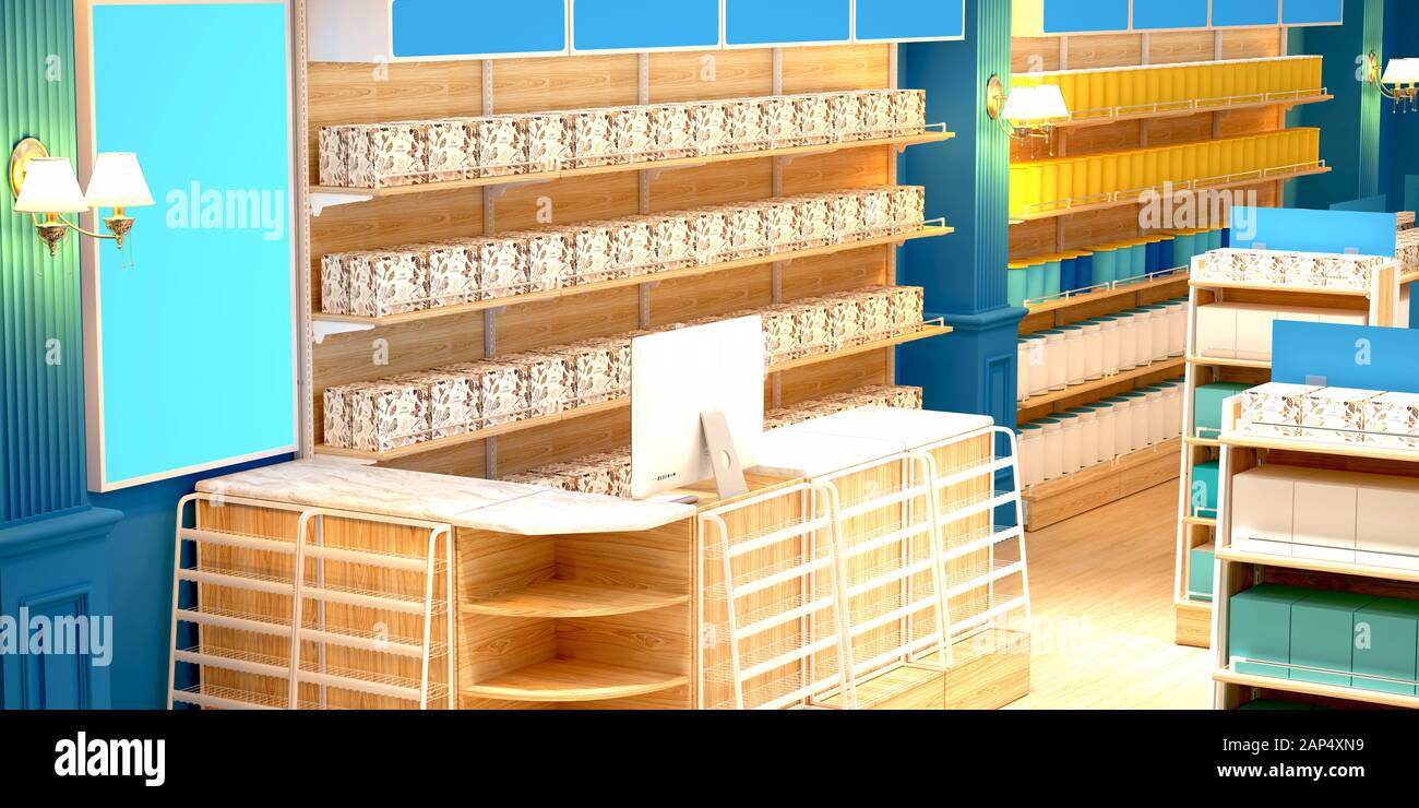 3d render of shop interior Stock Photo - Alamy