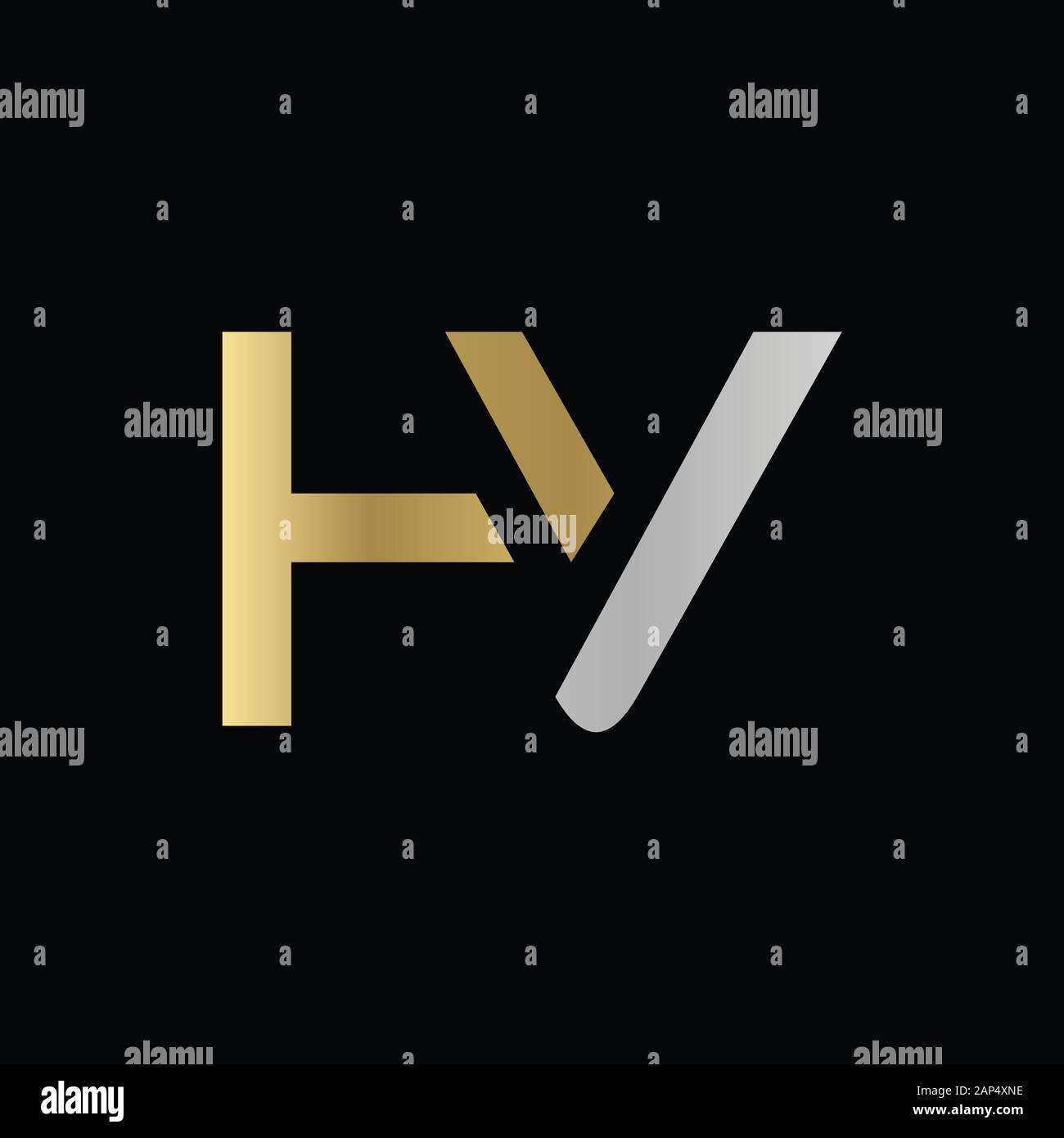 letter HW Logo Design Vector Template. Initial Linked Letter HW Vector ...