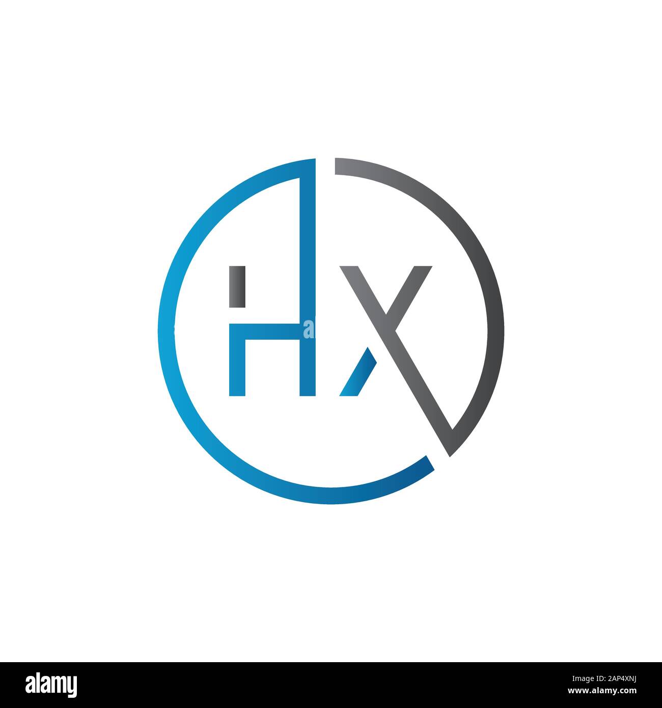 letter HX Logo Design Vector Template. Initial Linked Letter HX Vector ...