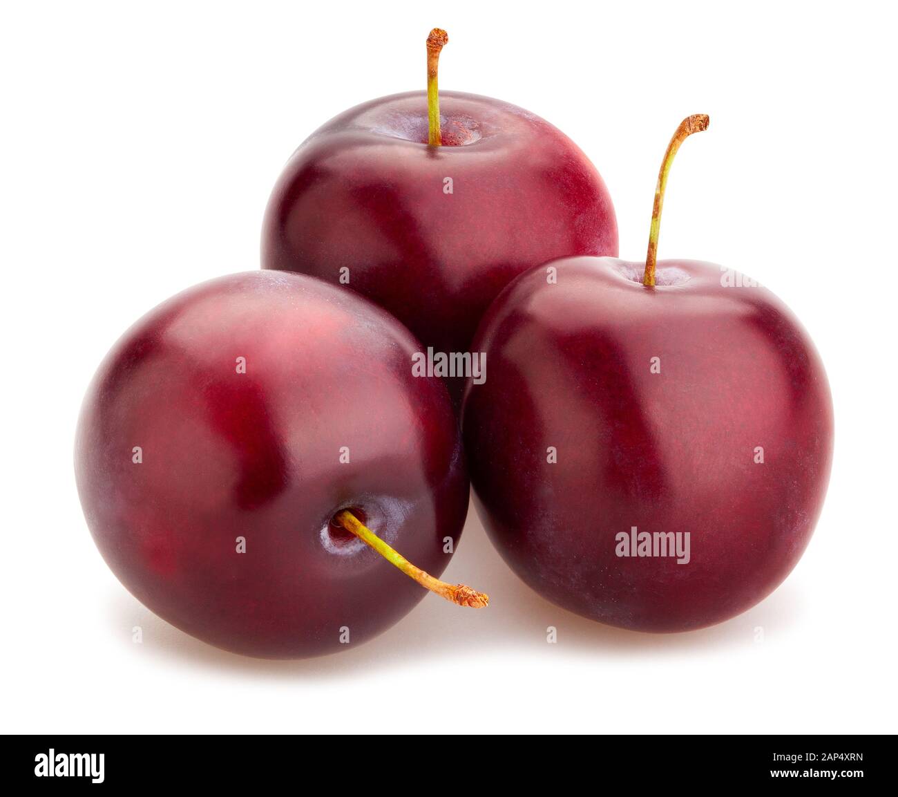 Fresh red shiny plum Cut Out Stock Images & Pictures - Alamy