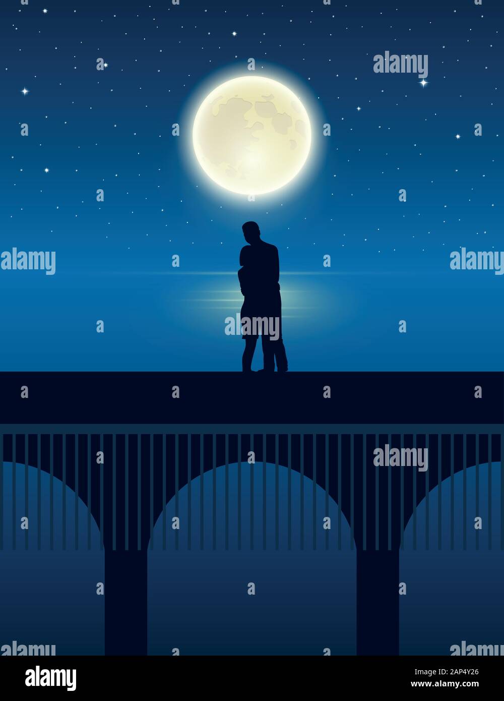 Woman moon bridge Stock Vector Images - Alamy