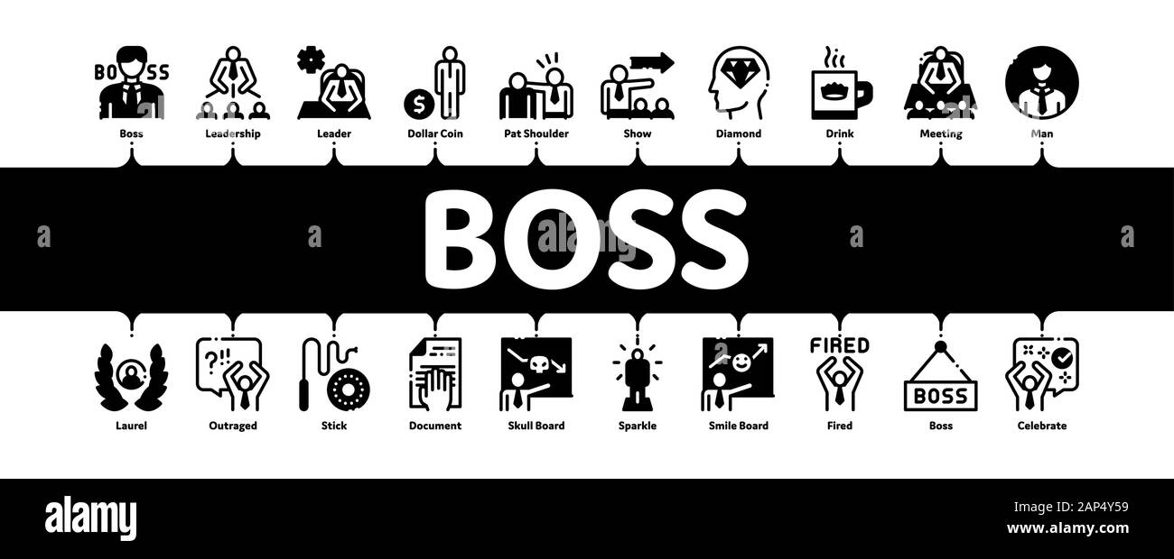 Boss Leader Company Minimal Infographic Banner Vector Stock Vector ...