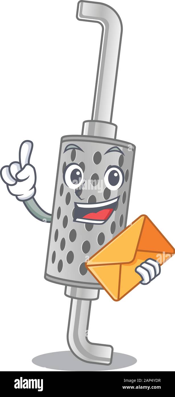 Cheerfully exhaust pipe mascot design with envelope Stock Vector Image ...