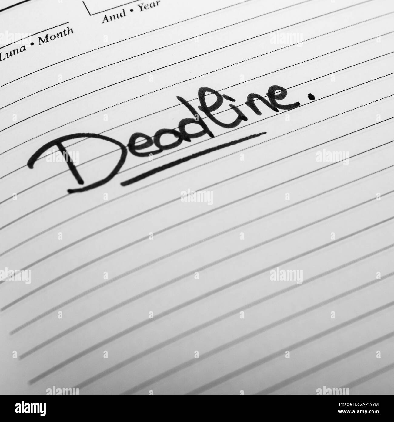 Deadline notice Black and White Stock Photos & Images - Alamy