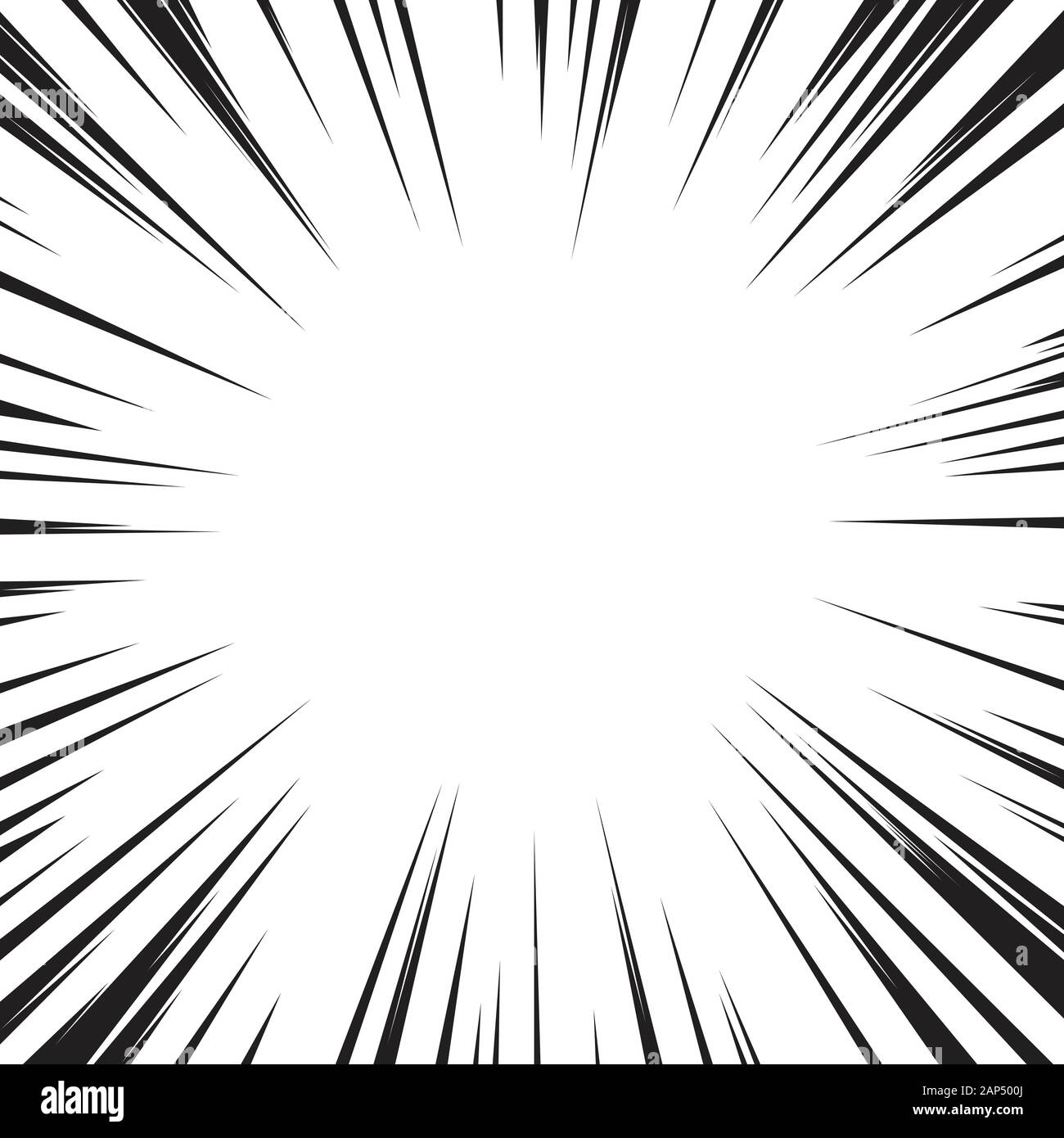 Comic book flash explosion speed radial lines on white background ...