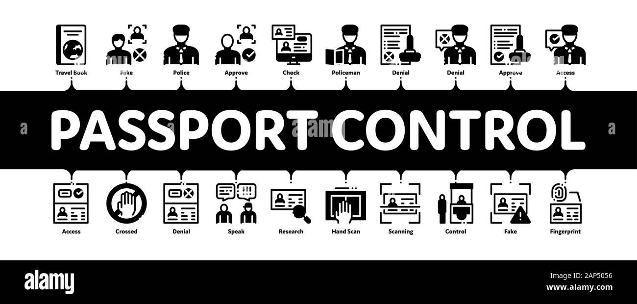Passport Control Check Minimal Infographic Banner Vector Stock Vector ...