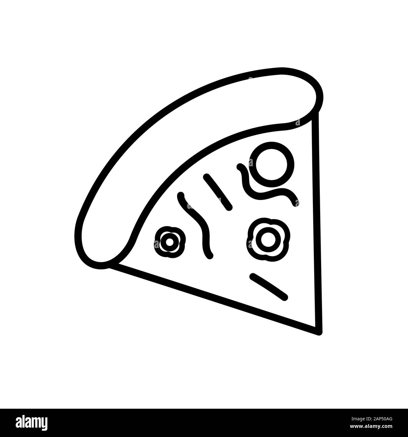 Flat vector pizza icon. Empty outline isolated on a white background ...